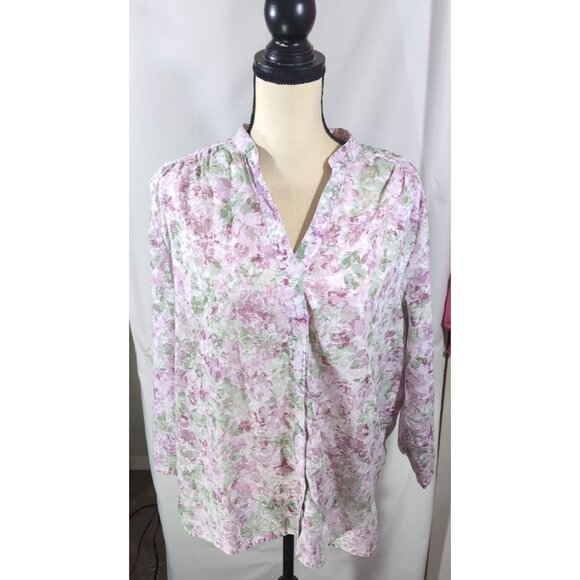 Alfred Dunner | Tops | Alfred Dunner Womans Blouse Long Sleeve Floral ...